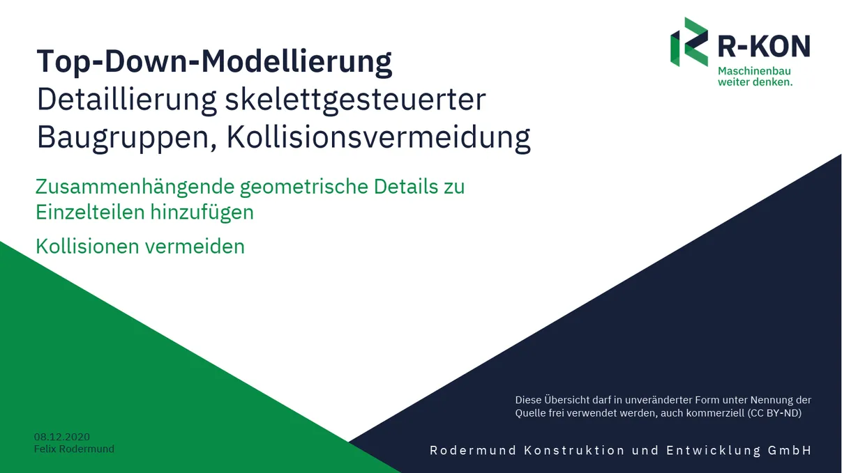 CAD-Tutorial: Skelettbaugruppen detaillieren, Kollisionen verhindern ...