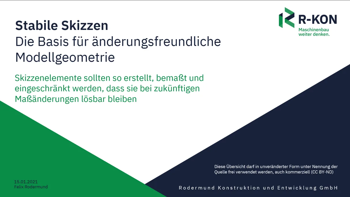 Fortgeschrittene CAD-Methoden: Skizzen geometrisch stabil aufbauen | R‑Kon